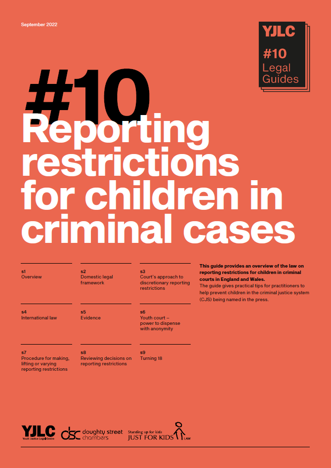Reporting restrictions for children in criminal cases